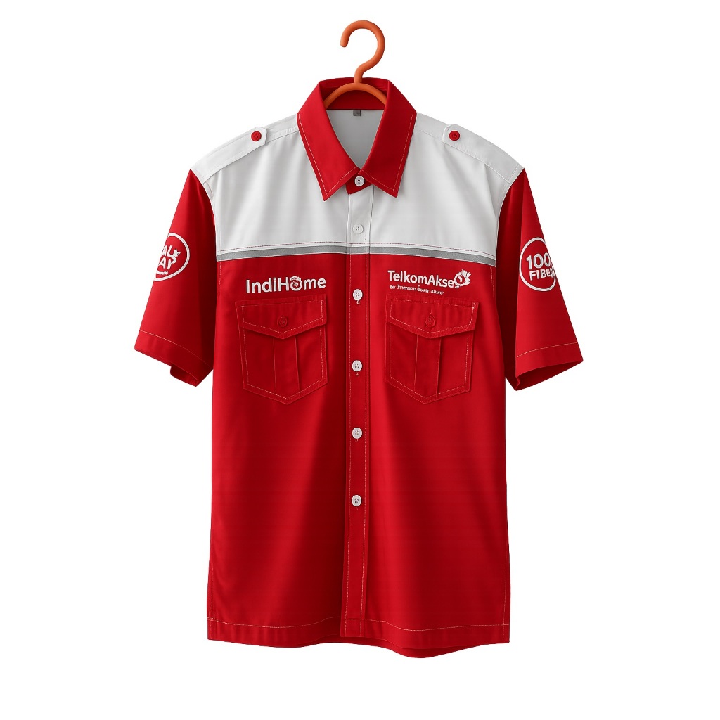 Jual Kemeja Kerja Telkom IndiHome TelkomAkses Lengan Panjang Ukuran M ...