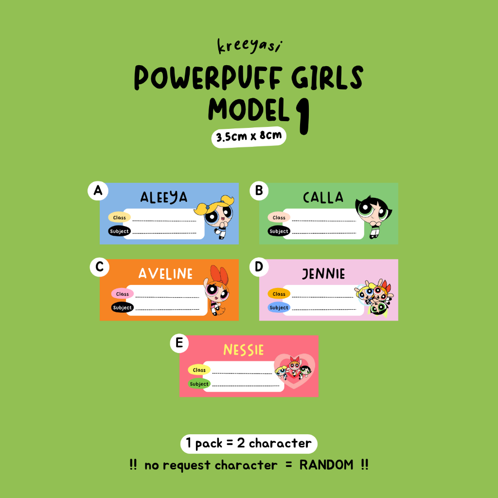 Jual 20pcs POWERPUFF GIRLS - Stiker Label Buku - Kreeyasi x Stikoo ...