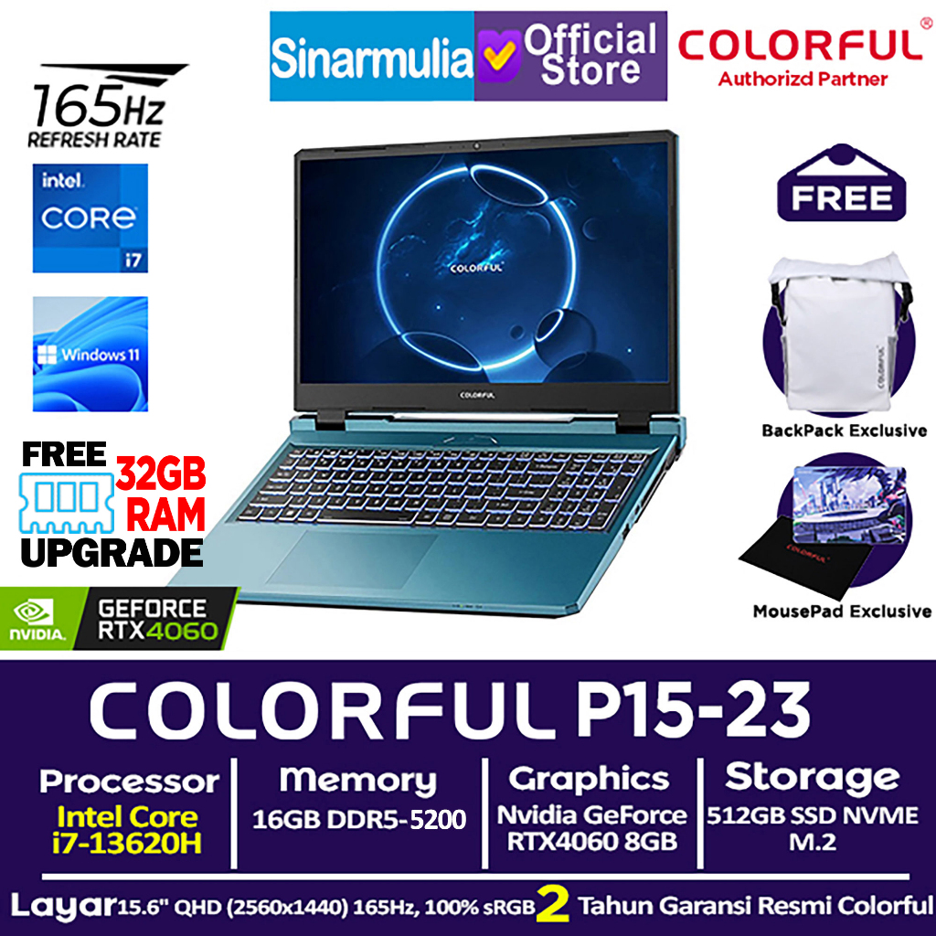 Jual Laptop Gaming COLORFUL EVOL P15-23 i7-13620H RTX4060 512GB SSD ...