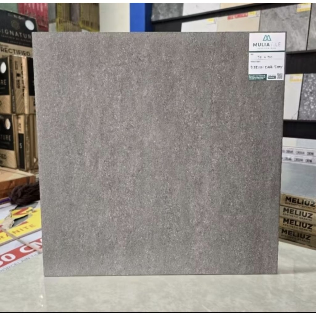 Jual Keramik Lantai 50x50 Gavin Dark Grey | Shopee Indonesia