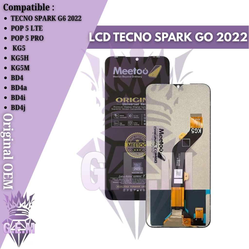 Jual LCD TECNO SPARK GO 2022 / POP 5 LTE / POP 5 PRO - Kg5 / Kg5h ...