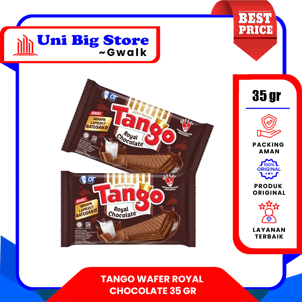 Jual TANGO WAFER ROYAL CHOCOLATE WAFER RENYAH COKLAT - 35 gr | Shopee ...