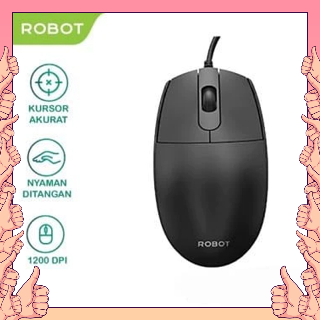 Jual Robot Mouse Wired M102 Business Office 1200DPI Mouse Kabel USB | Shopee Indonesia