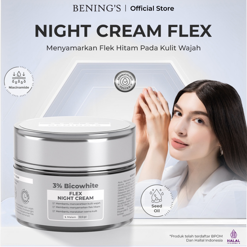 Jual Benings Skincare Official Krim Malam Exclusive Flex New Formula ...