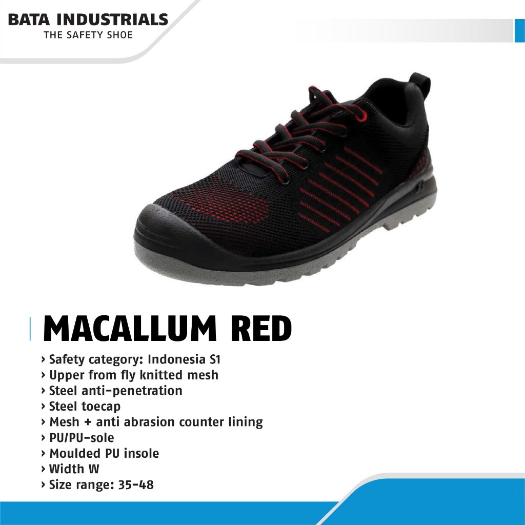 Jual SEPATU SAFETY MACALLUM RED (BATA) | Shopee Indonesia
