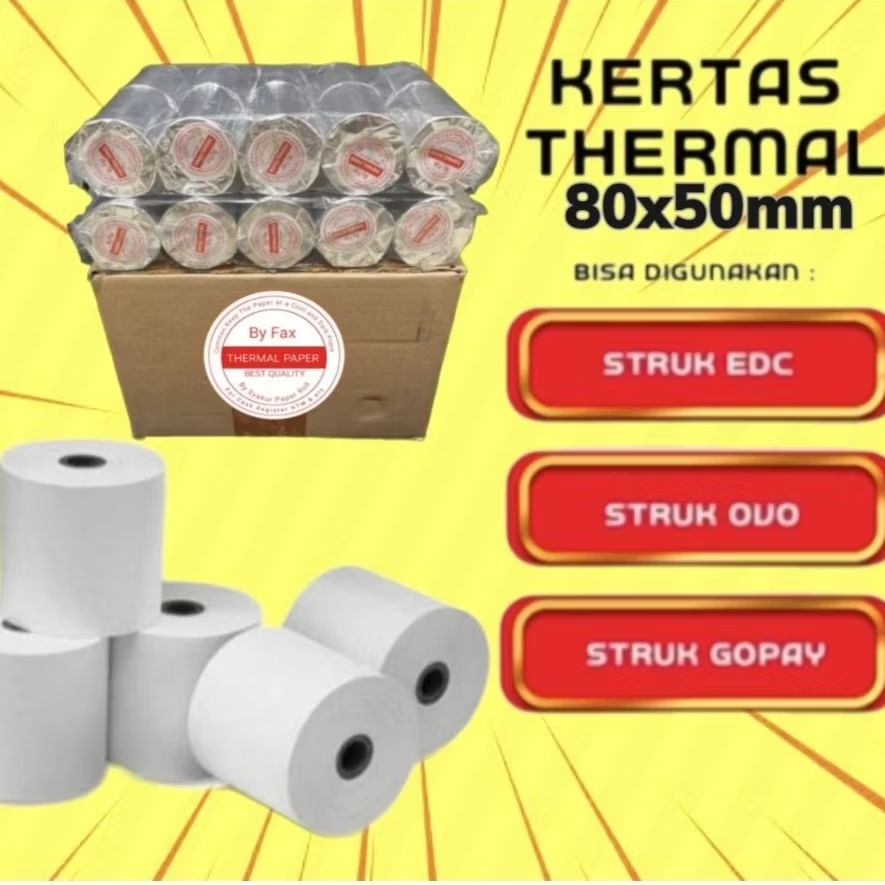 Jual Kertas struk thermal 80x50 mm isi 10 pcs | Shopee Indonesia