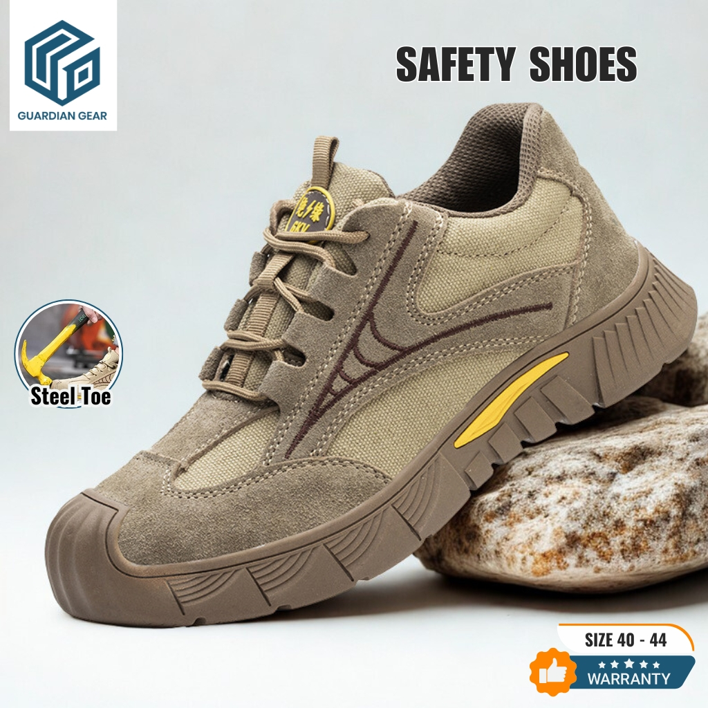 Jual Sepatu Safety Pria Ujung Besi Sneakers Kerja Lapangan Anti Slip ...
