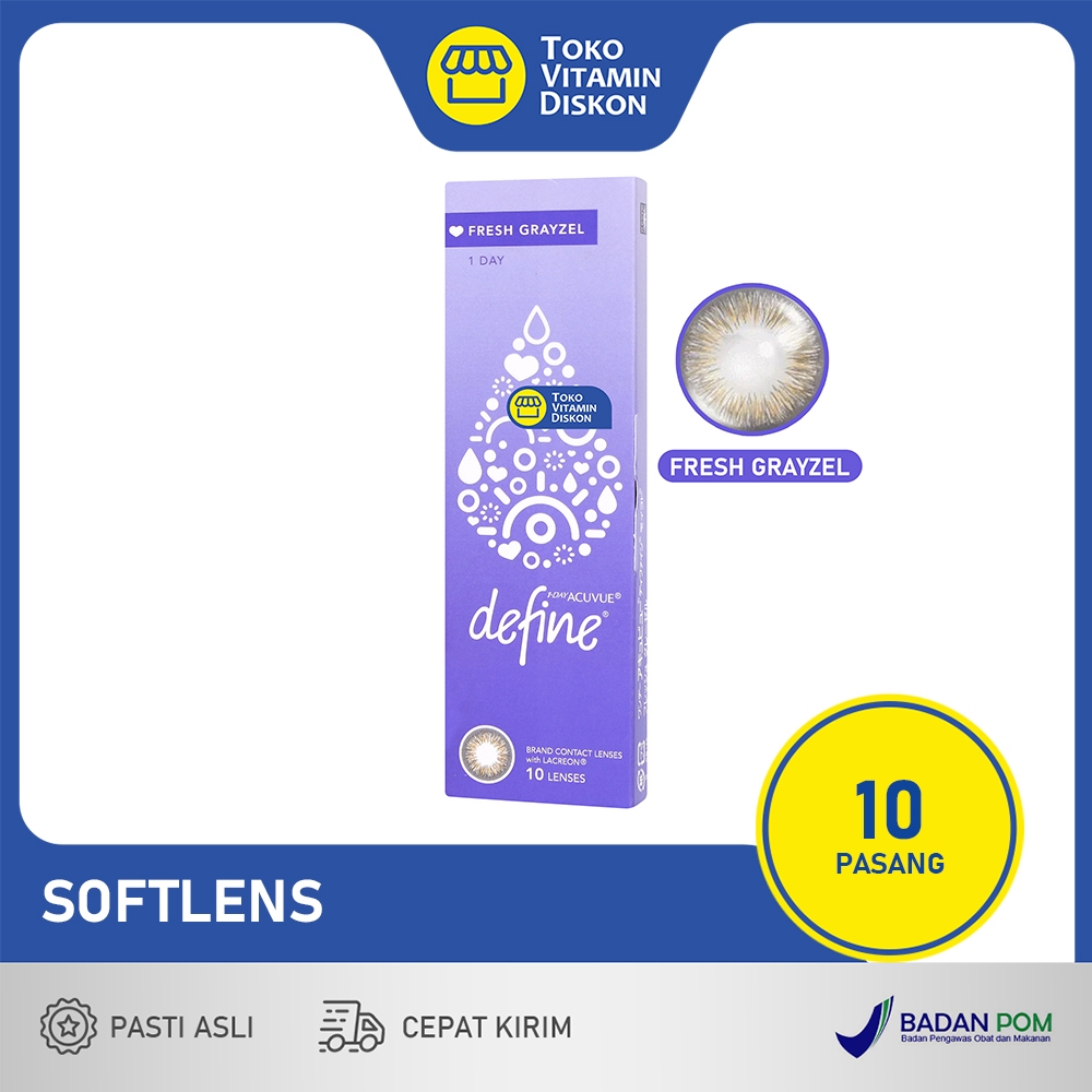 Jual ACUVUE 1 DAY DEFINE FRESH GRAYZEL WITH LACREON 5 PAIRS/10 PCS | Lensa Kontak, Soflens ...