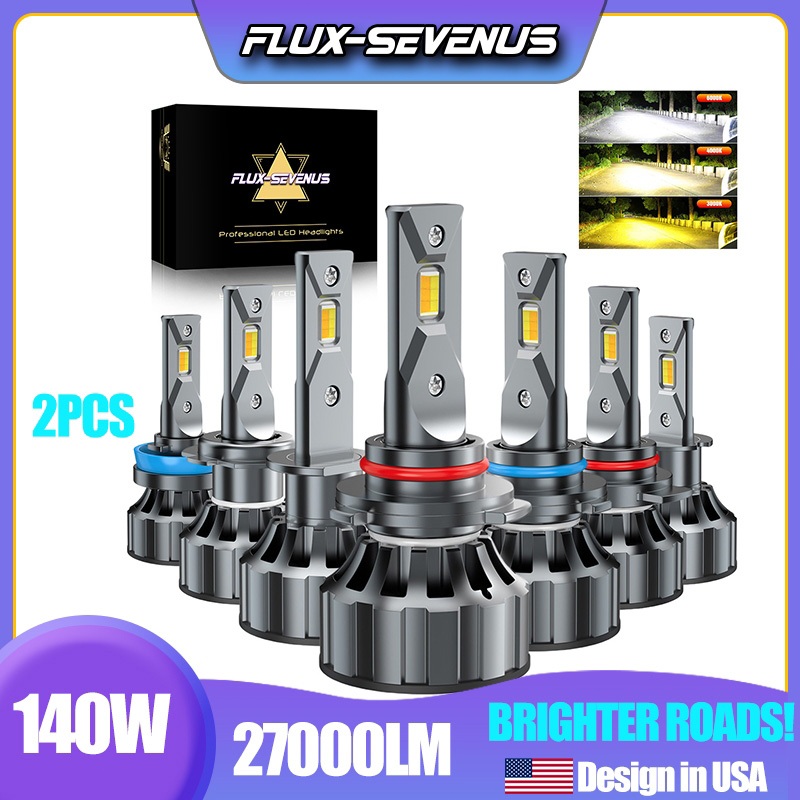Jual Flux-Seven US T1 Plus 3 Warna Bohlam Lampu Depan LED 140W 27000LM ...