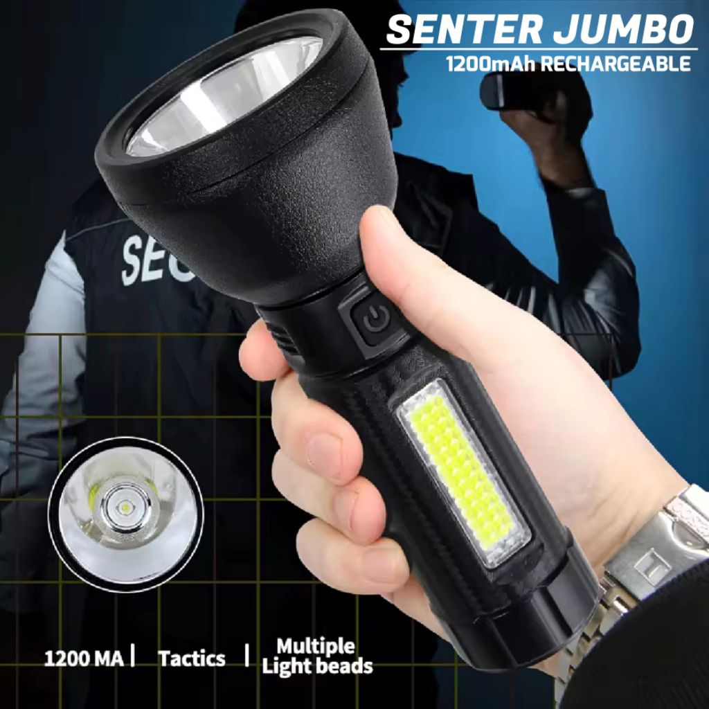Jual Senter Swat JUMBO Usb-C Rechargeable 1200mAh Senter Lampu ...