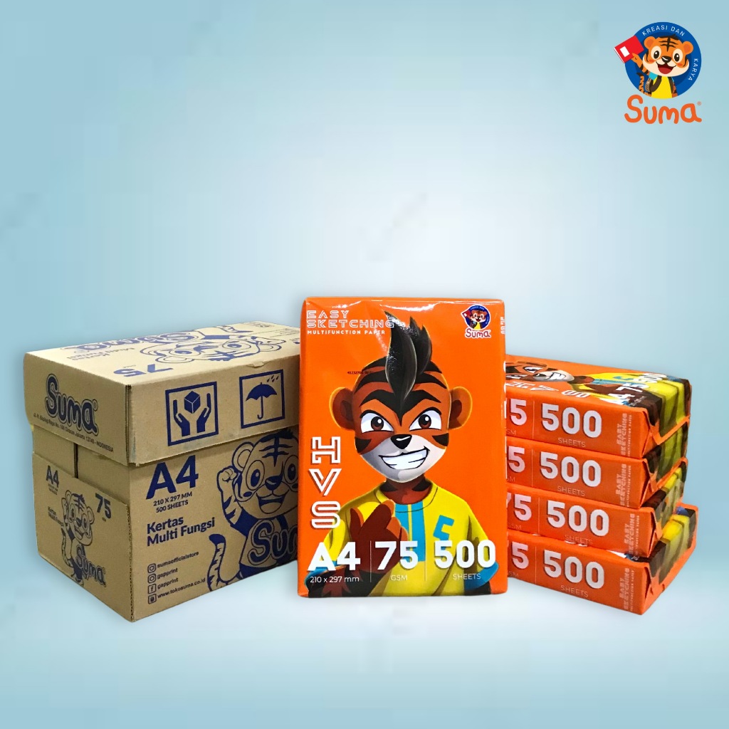 Jual Kertas HVS Ukuran A4 75 GSM 1 RIM Copy Paper 500 Lembar | Shopee ...