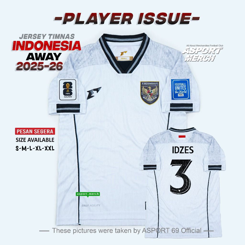 Jual JERSEY INDONESIA AWAY PUTIH ERSPO PLAYER ISSUE JERSEY TIMNAS INDONESIA AWAY TERBARU 2025 ...