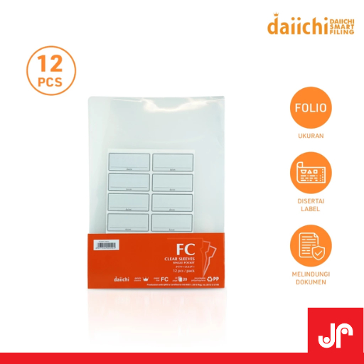 Jual DAIICHI CLEAR FOLDER A4 & F4 / MAP L FOLDER BENING PUTIH / CLEAR ...