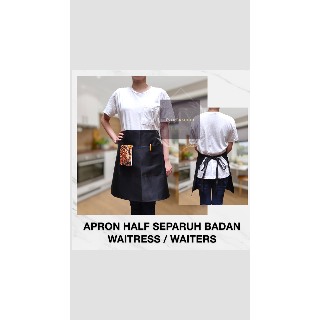 Jual Apron Waiters waitress Celemek Setengah Badan Apron Half Celemek ...