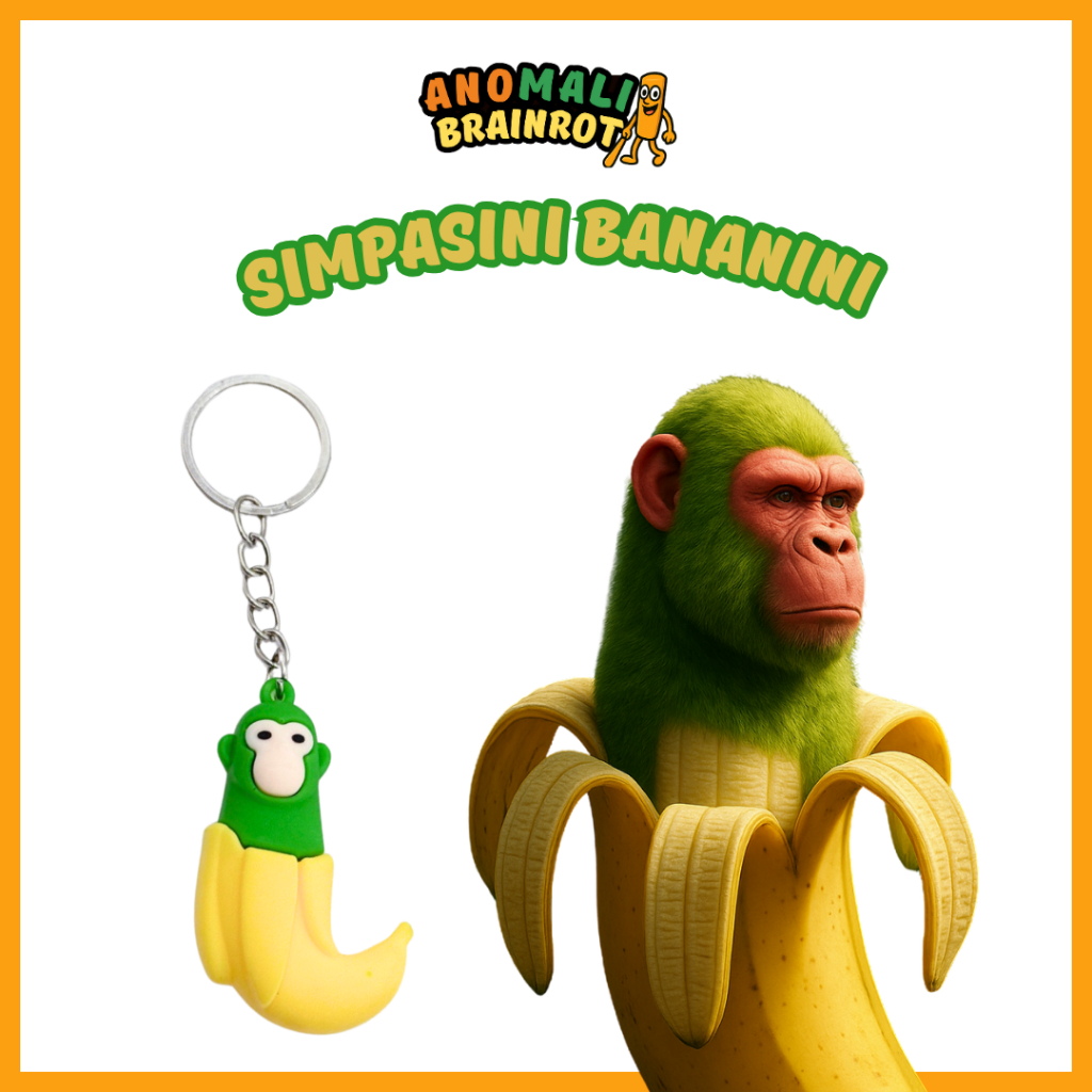 Jual Simpasini Bananini Gantungan Kunci Karet Anomali Brainrot ...