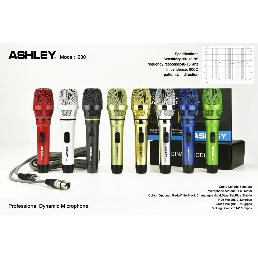 Jual Mic Kabel Ashley i200 / i 200 - Original | Shopee Indonesia