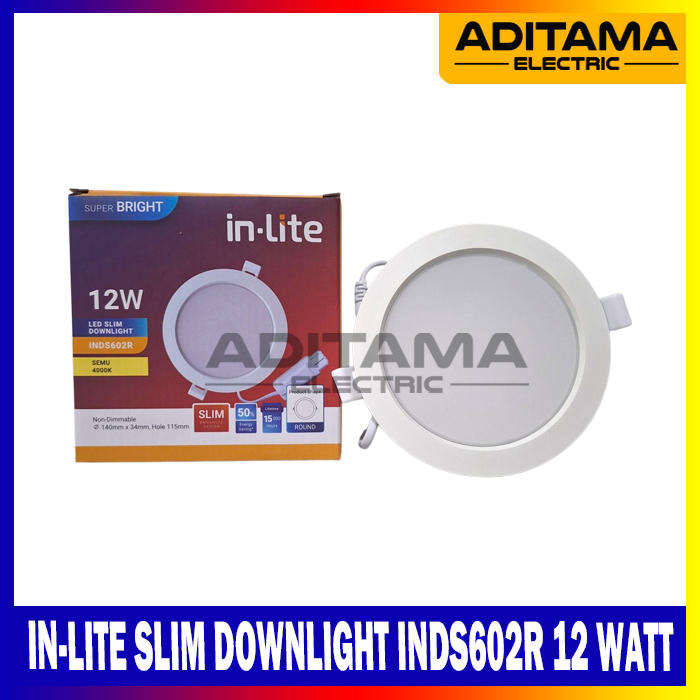 Jual IN-LITE INLITE LAMPU PANEL LED PLAFON SLIM DOWNLIGHT 12 WATT 12W ...