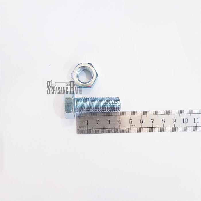 Jual BMP M14 x 40 Baut Mur Putih Hexagon Galvanis M14x40 | Shopee Indonesia