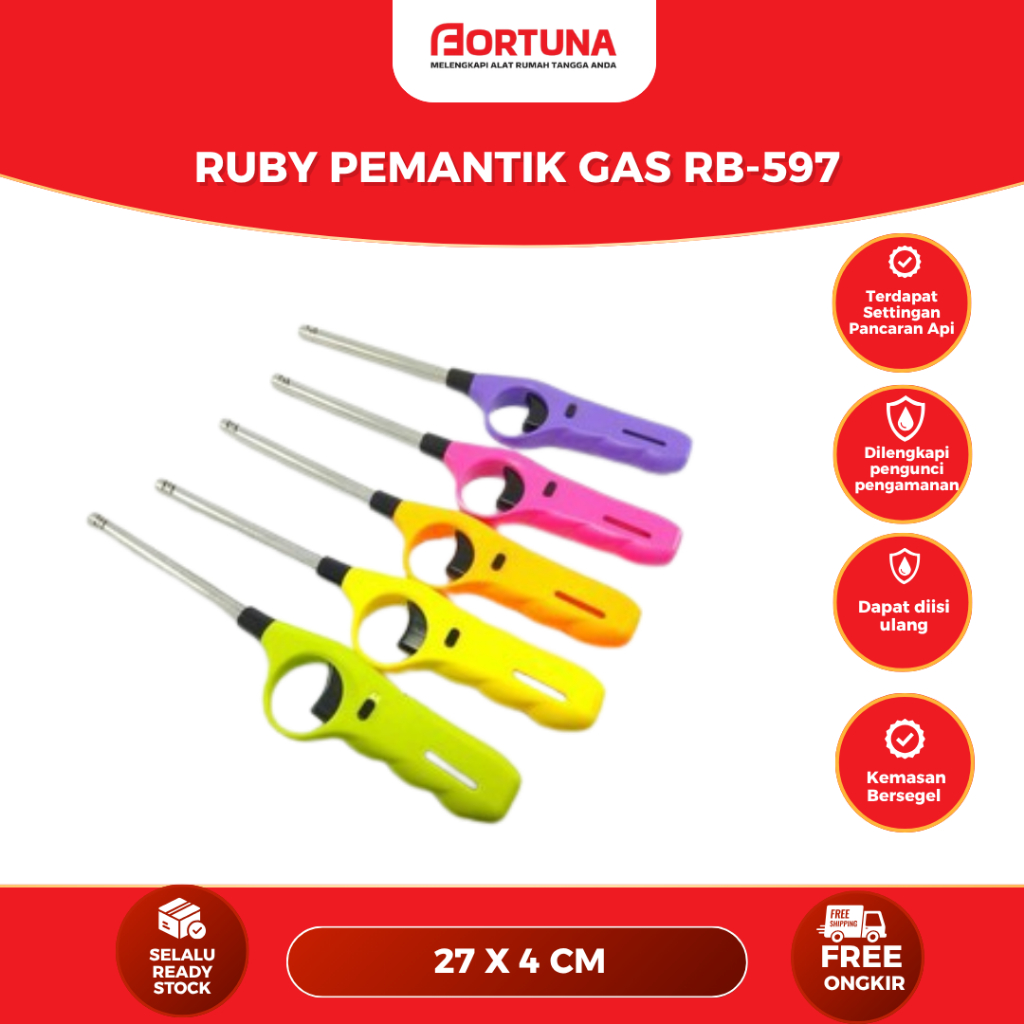 Jual Pematik Gas / Korek Api Kompor / Lighter Pemantik Gas RUBY RB-597 ...