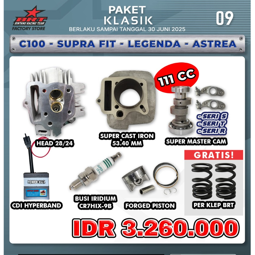 Jual PROMO PAKET KLASIK BRT/ HEAD 28/24/BLOK CAST IRON/ SUPER MASTER ...