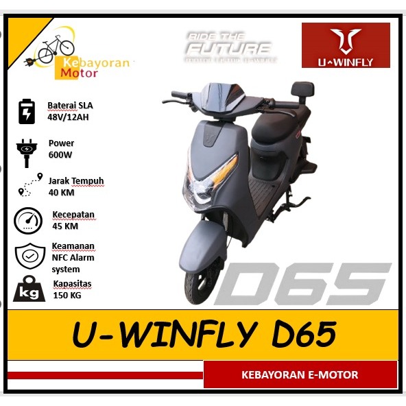Jual SEPEDA LISTRIK U-WINFLY D65 GARANSI RESMI UWINLFY | Shopee Indonesia