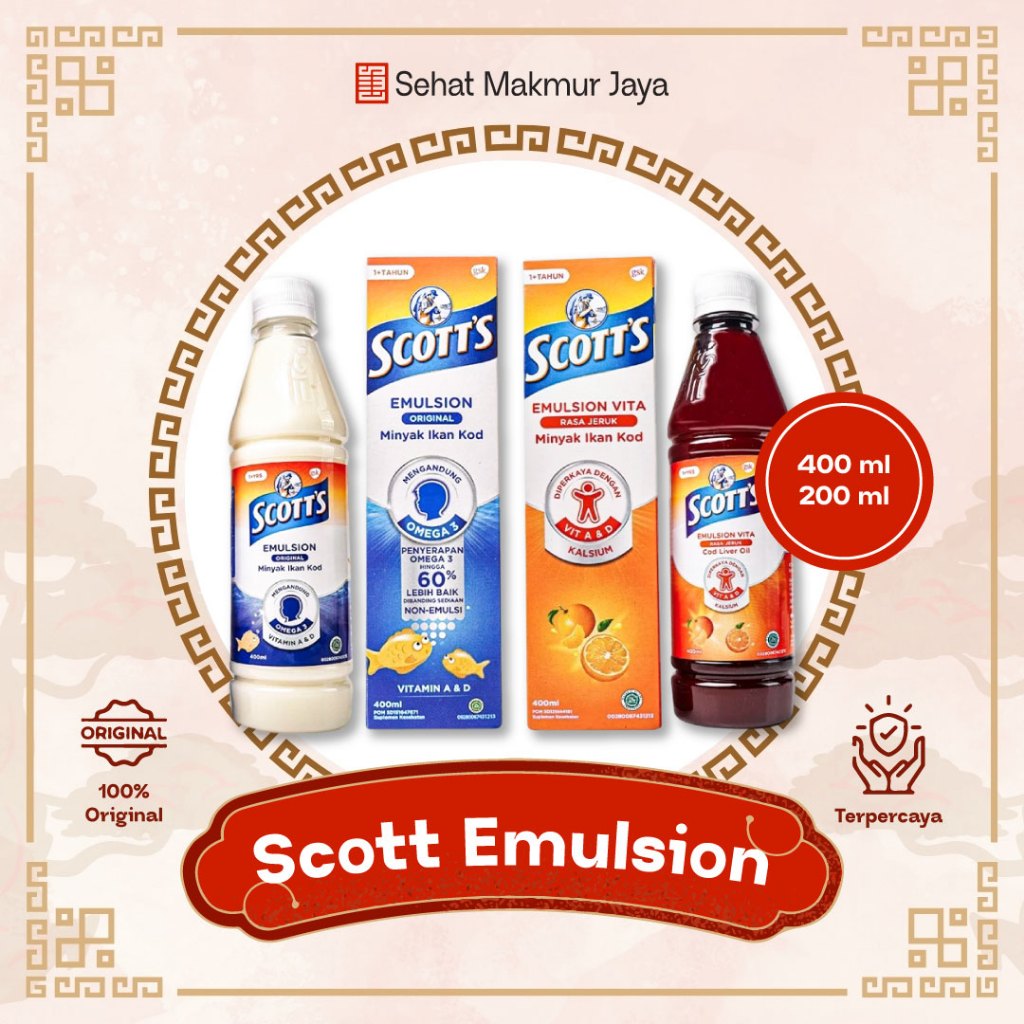 Jual Scott Emulsion Malaysia Isi 400ml & 200ml - Vitamin Anak untuk ...