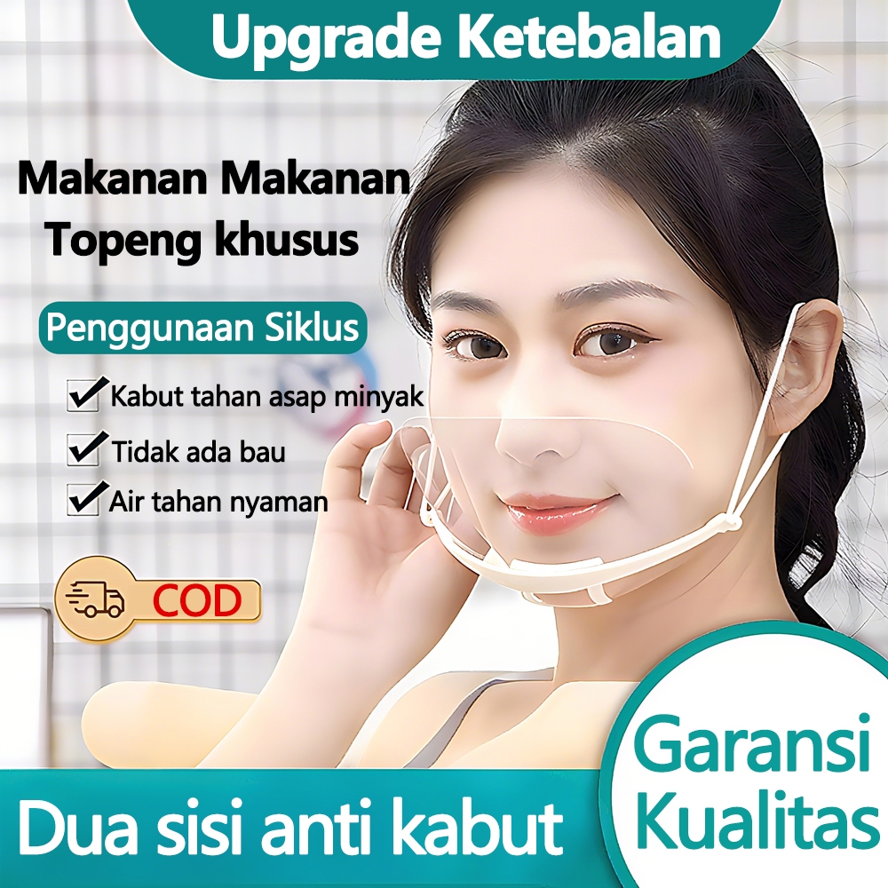 Jual AICASC-10PCS Masker Transparan Plastik Penutup Mulut Restoran MUA ...