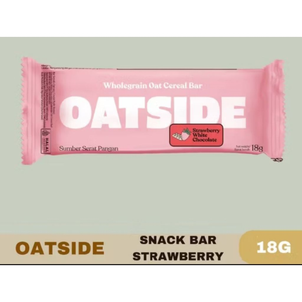 Jual OATSIDE cereal Bar STRAWBERRY WHITE CHOCOLATE 18g | Shopee Indonesia