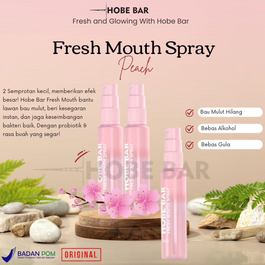Jual Hobe Bar Fresh Mouth Spray (Peach) | Mulut Segar Instan Efektif ...