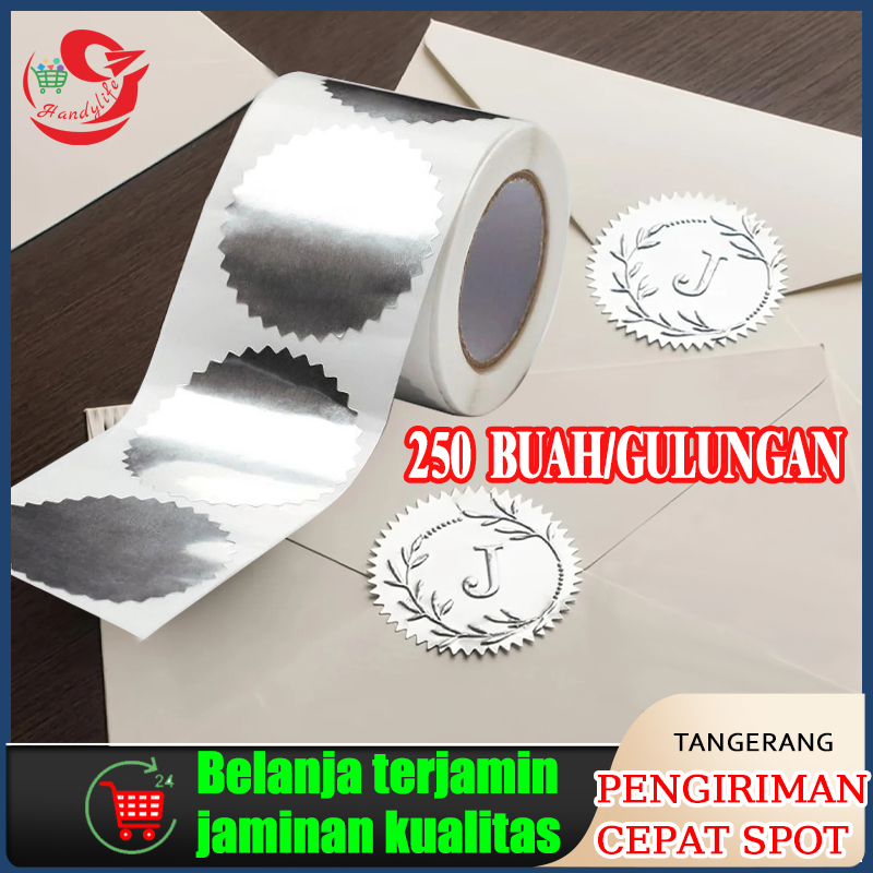 Jual 250pcs Sticker Logo Emboss Emas Perak Stempel Embos Dekorasi ...