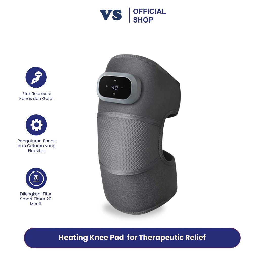 Jual Moajaza Alat Pijat Lutut Terapi Heating Knee Pad 3 Mode Getar - D102 Heating Knee Pad for ...