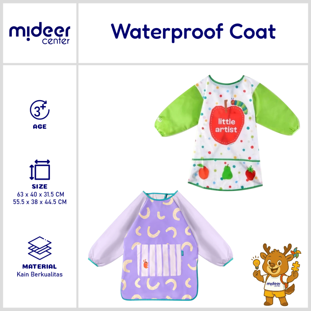 Jual Mideer Celemek Lukis Anak – Waterproof Coat Tahan Air untuk ...
