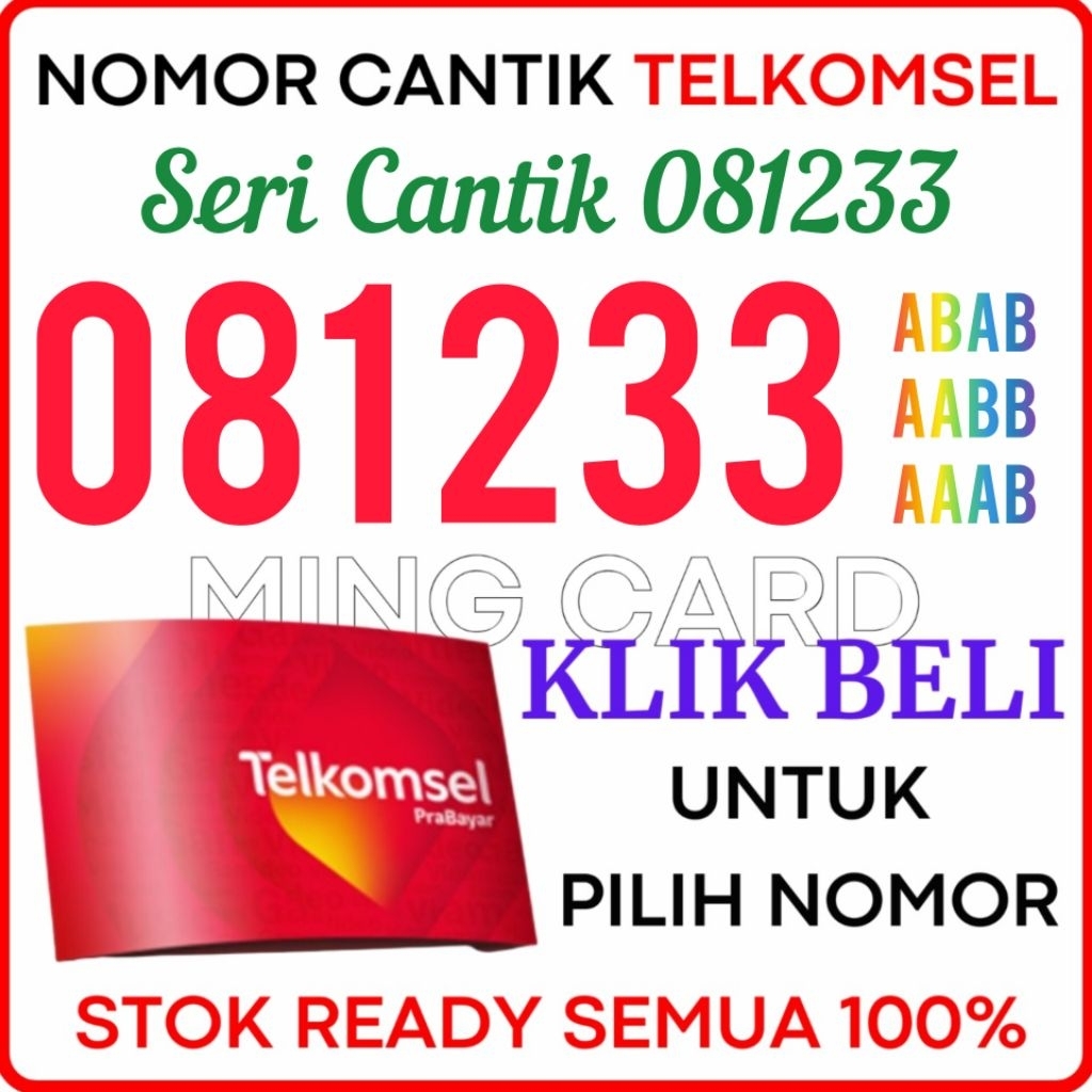 Jual TIPE SERI 081233 SALE - Nomor Cantik Telkomsel 4G/5G Kartu Perdana Simpati Telkomsel ...