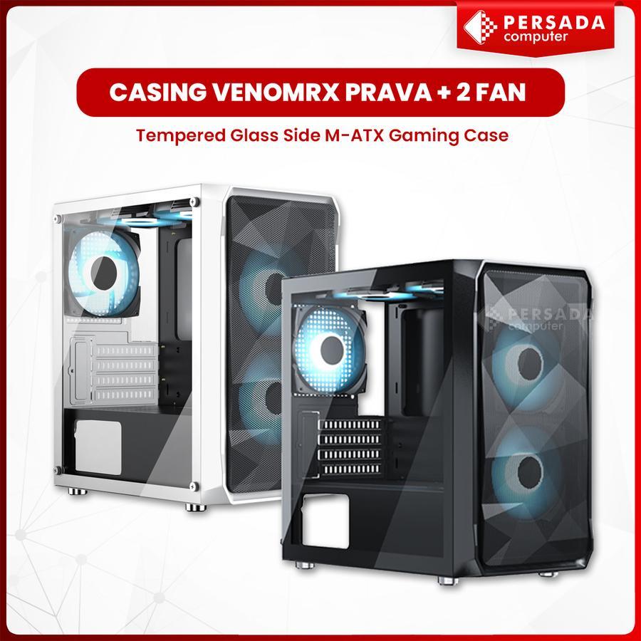 Jual CASING VENOMRX PRAVA + 2FAN Tempered Glass Side M-ATX Gaming Case ...