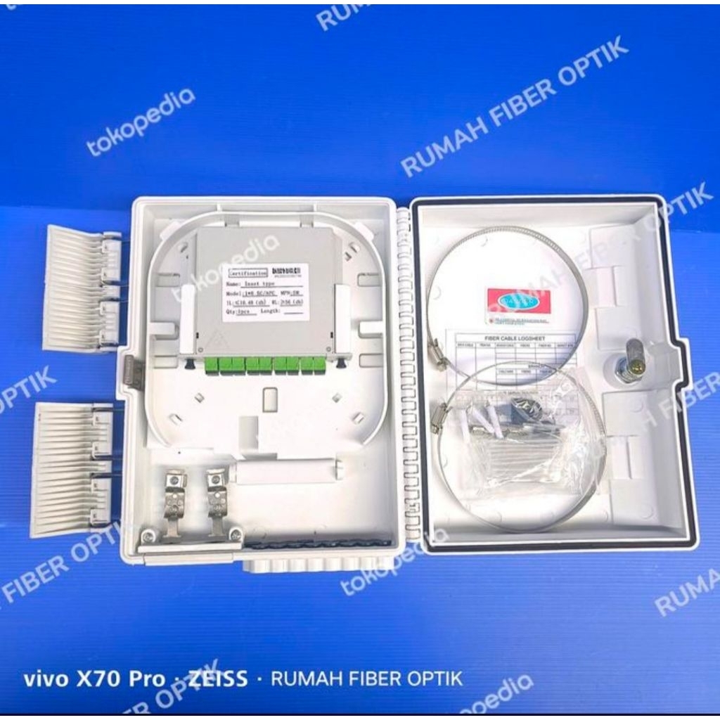 Jual odp 16 core lengkap spliter box 1:8 apc / odp 16c double lock ...