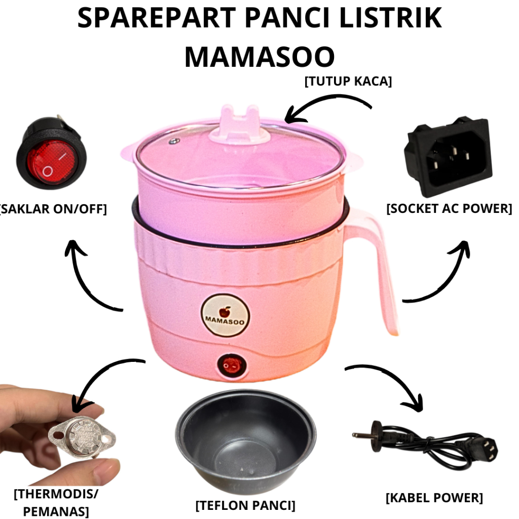 Jual Sparepart Komponen Panci Listrik Mamasoo Kabel, Saklar, Pemanas ...