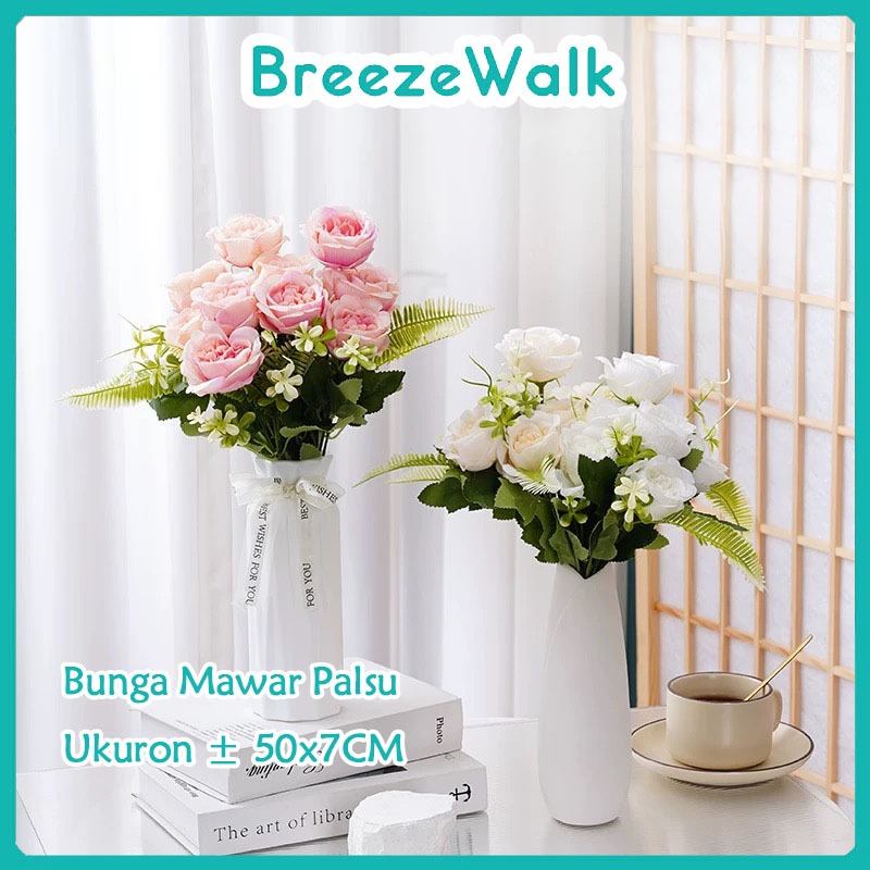 Jual Artificial Rose Flower Bunga Mawar Palsu Per Tangkai Bahan Beludru ...