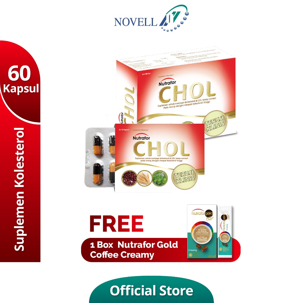 Jual Nutrafor Chol 60 Kapsul Free 1 Box Nutrafor Gold Coffee Tinggi ...