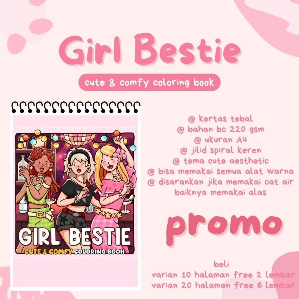 Jual Girl Bestie Cute And Comfy Coloring Book - Buku Mewarnai Untuk ...