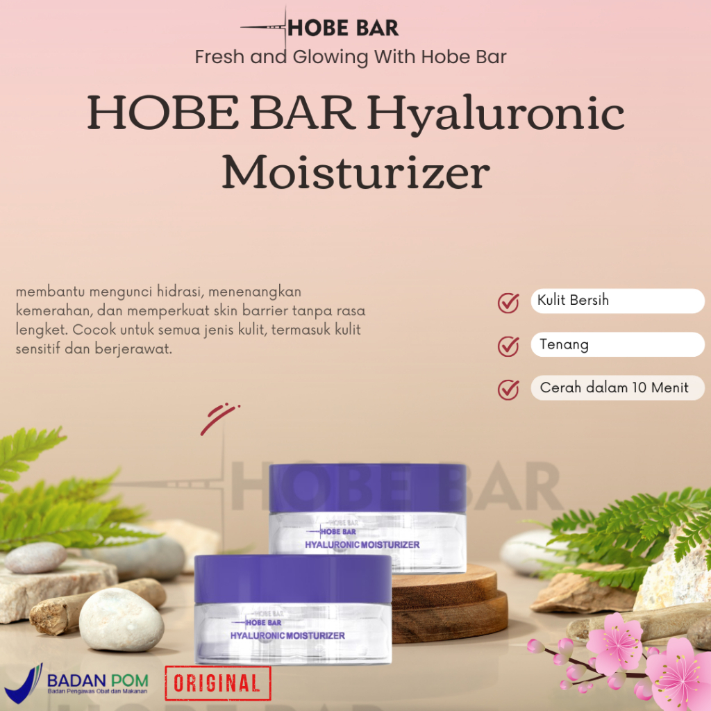 Jual Hobe Bar Hyaluronic Moisturizer | Pelembap Wajah Melembapkan ...