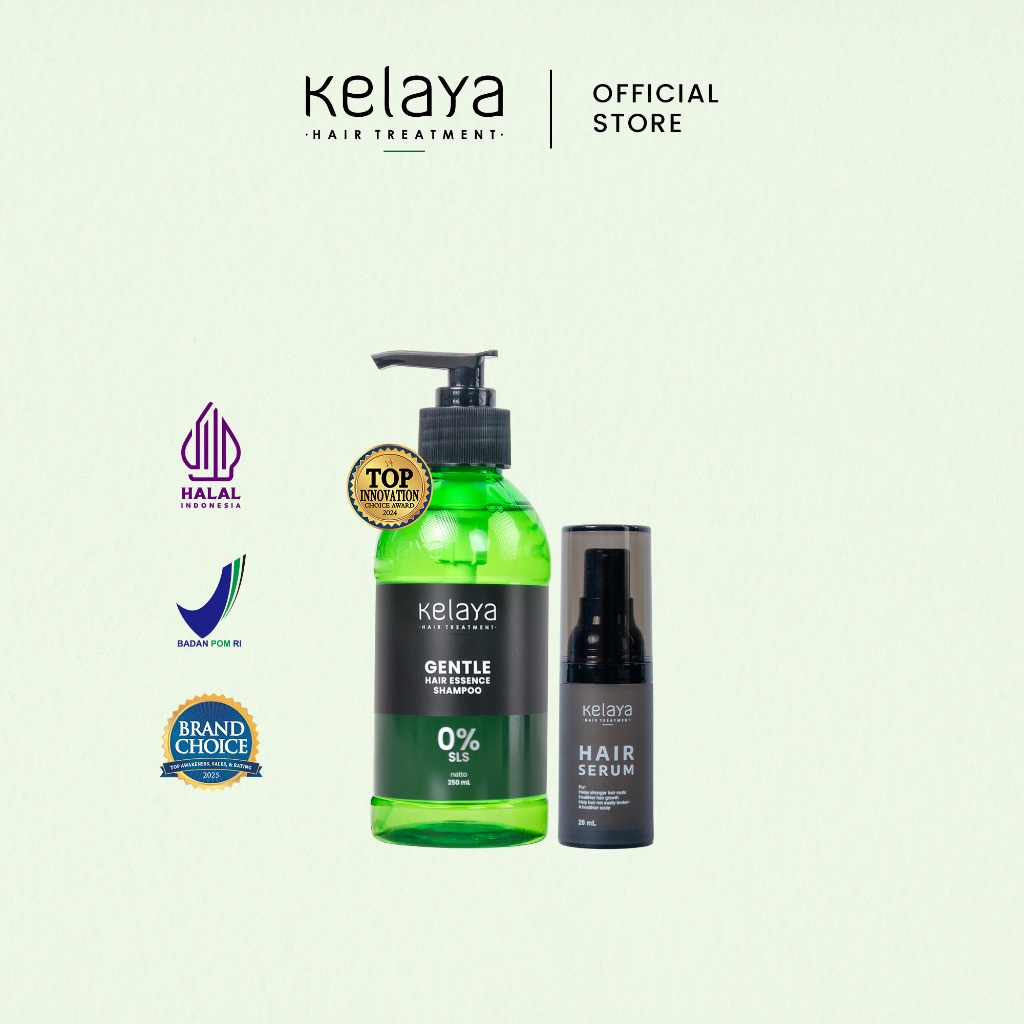 Jual Kelaya Shampoo NON SLS + Kelaya Serum 20ml - Anti Rontok Perawatan ...