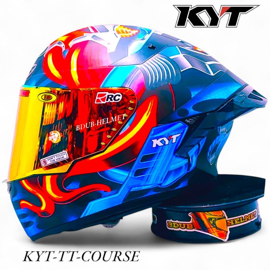 Jual Helm KYT TT Course magnet Matt paket ganteng spoiler 3D | Shopee ...