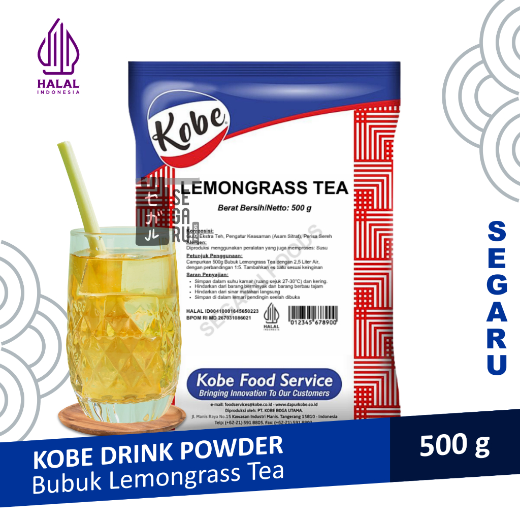 Jual Lemongrass Tea Kobe | Teh Bubuk Sereh Powder Drink Halal 500 gram ...