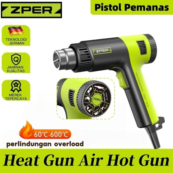 Jual ZPER 2000W Heat Gun Air Hot Gun Heat Gun 2 Tingkat Panas Pro ...