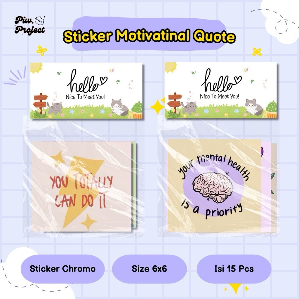 Jual (ISI 15 PCS) Motivational Quote sticker | Sticker Kata Motivasi ...