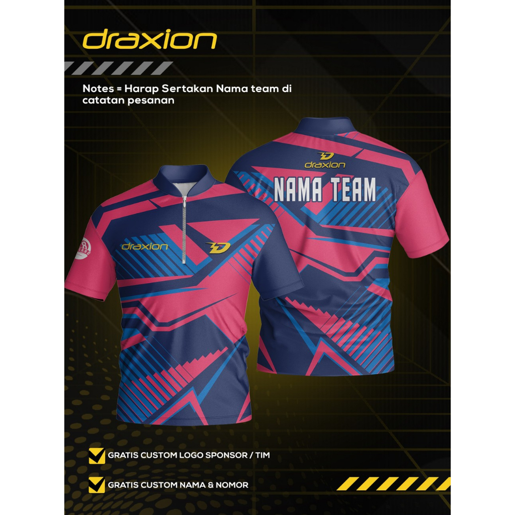 Jual Jersey Billiard Draxion – Resleting, Berkerah, Dry Fit Adem, Bisa ...