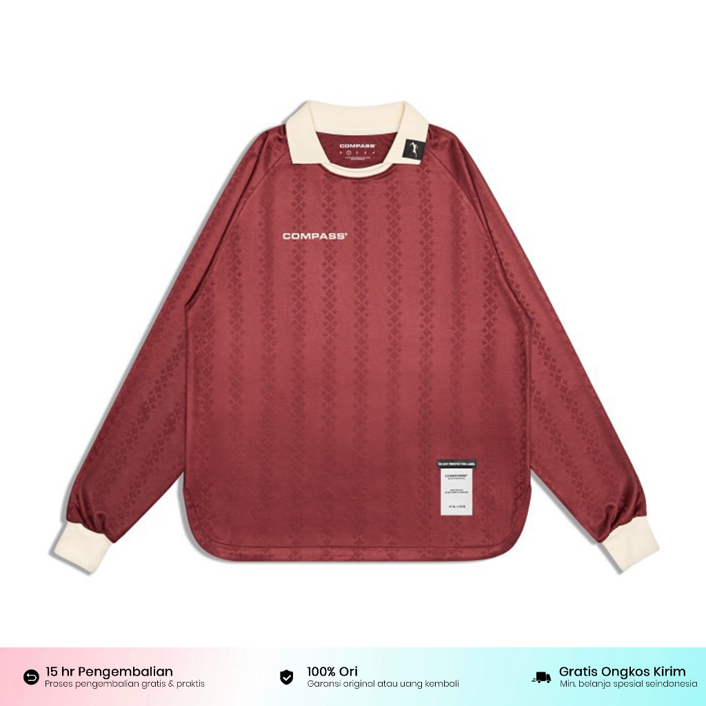 Jual Compass Jersey LS Away Maroon | Shopee Indonesia