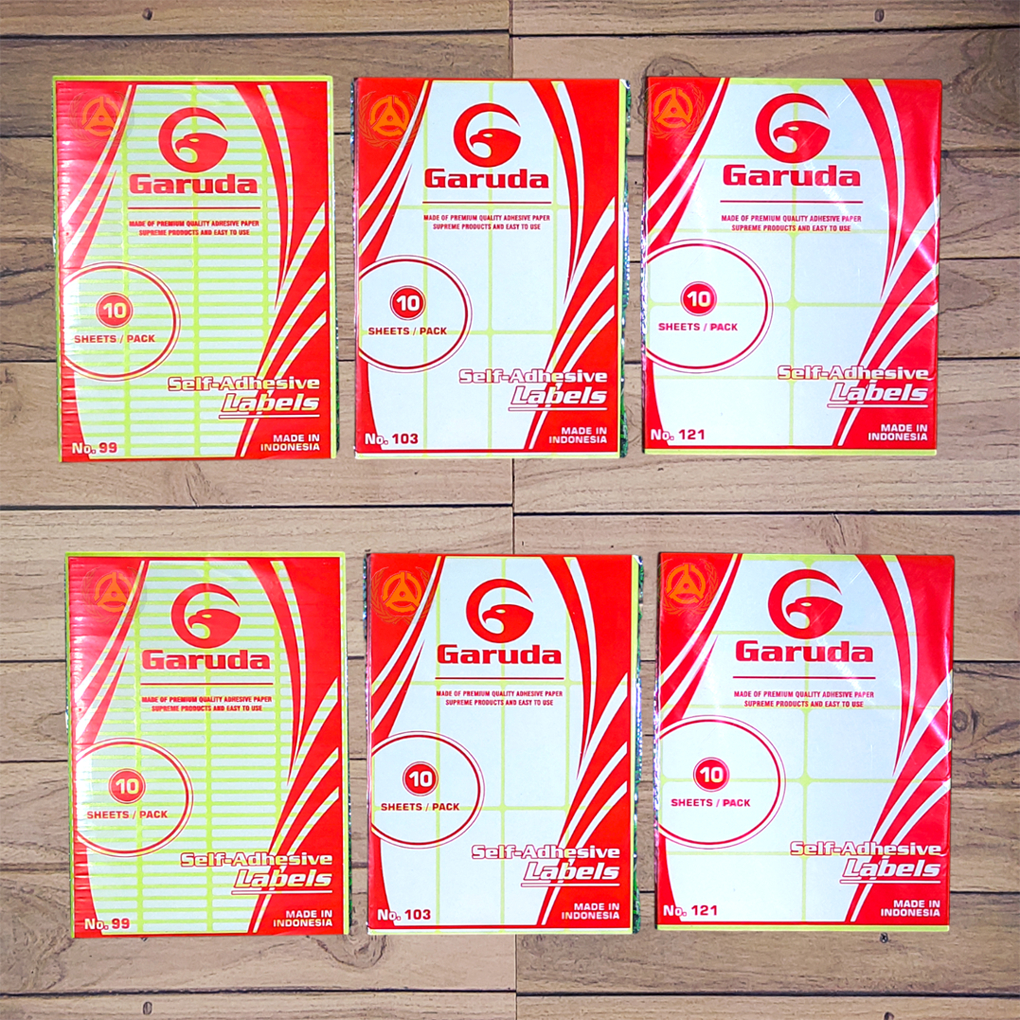 Jual Sticker Label GARUDA adhesive / Label Nama Alamat / Label Stiker ...