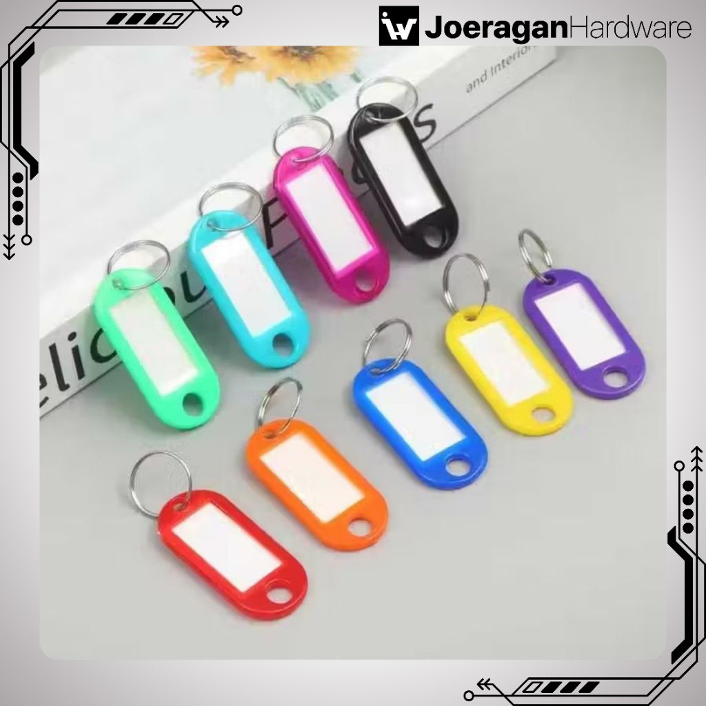 Jual Tag Gantungan Kunci Plastik Label Nama Keychain Ring Name Tag ...