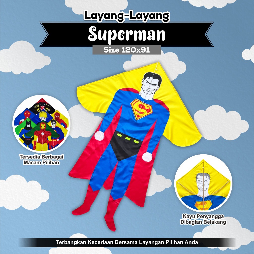 Jual [INSTAN LANGSUNG KIRIM] Layangan Karakter Superhero | Mainan ...